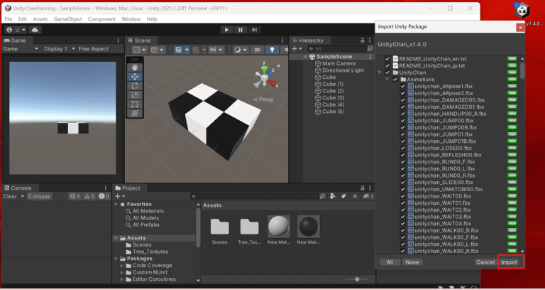 【Unityちゃん】インポートの方法と使い方【走る/歩くの動かし方】